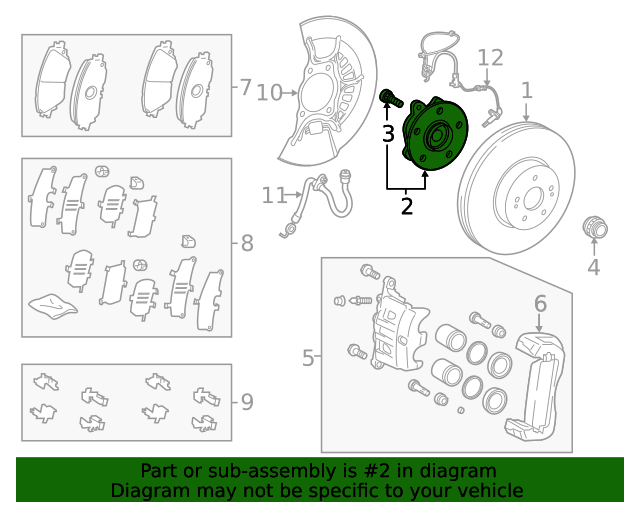 2020-2024 Toyota Hub Assembly 43550-0E020 | Toyota Parts Delivered