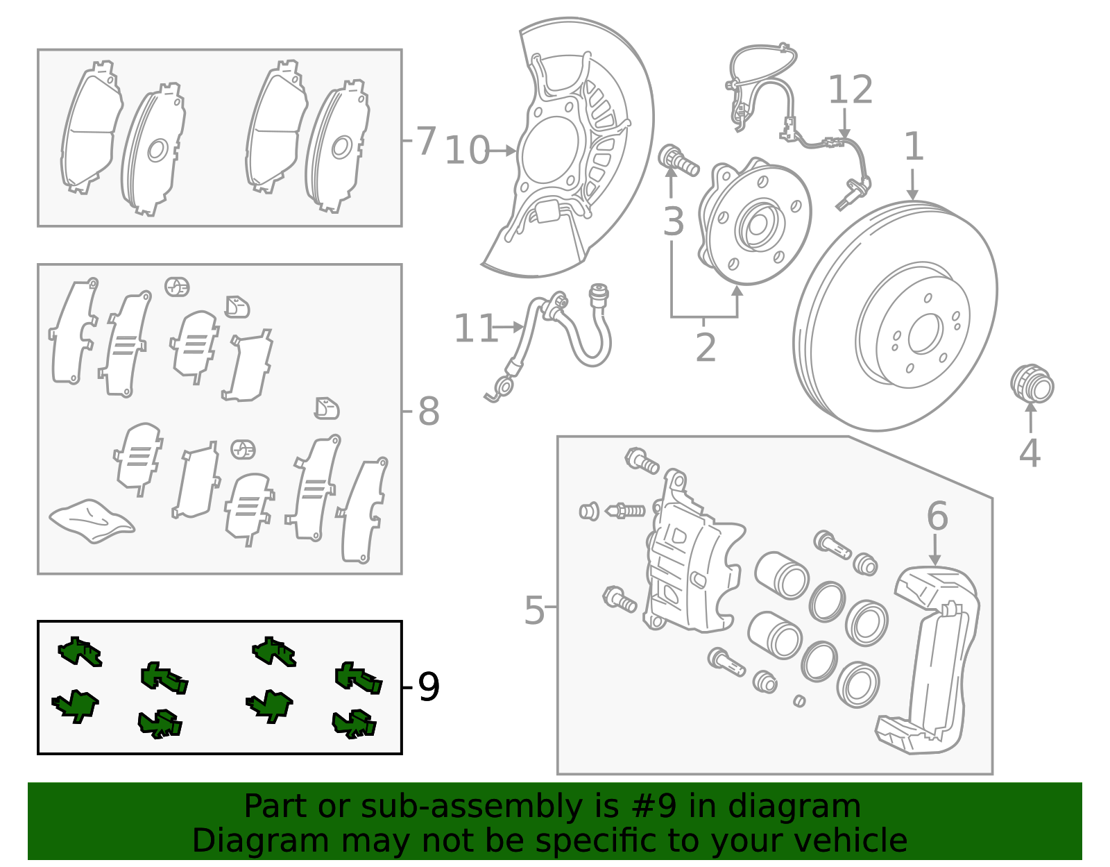 Genuine Toyota Disc Brake Anti-Rattle Clip Set part# 04947-0E010 for ...