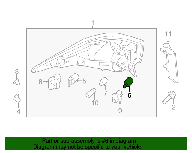 1999-2020 Nissan Tail Lamp Bulb 26261-89947 | Nissan Parts Plus