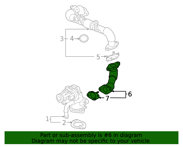 2020-2023 GM Exhaust Gas Recirculation (EGR) Cooler Inlet Pipe 55514988 ...