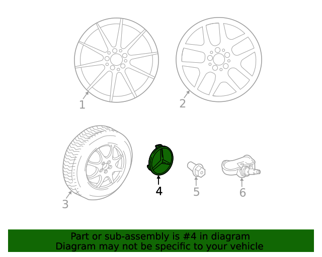 000-400-11-00-7756 - Wheel Cap 2019-2023 Mercedes-Benz ...