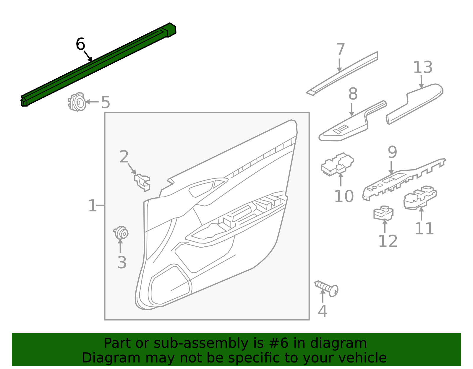 72375-TEA-T01 - Door Window Belt Weatherstrip 2017-2020 Honda Civic ...