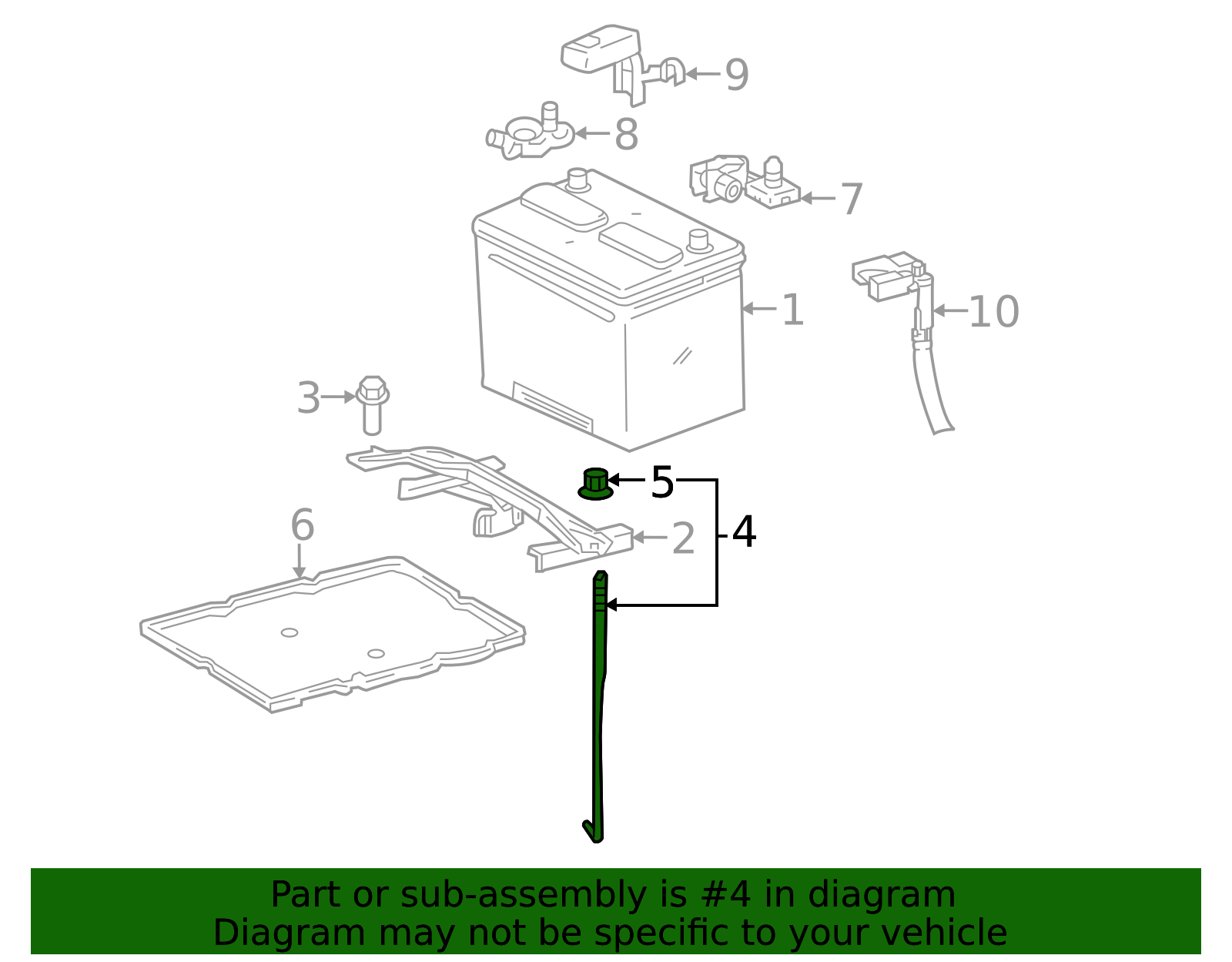 2005-2020 Toyota Battery Hold Down Stud 74452-33010 | Toyota Parts Center