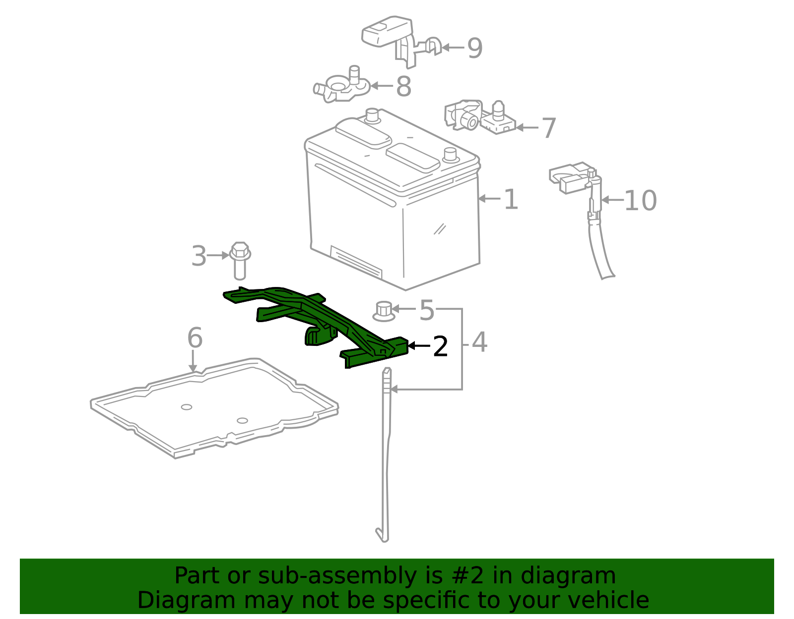 2004-2020 Toyota Sienna Battery Hold Down Frame 74404-08020 | OEM Parts ...