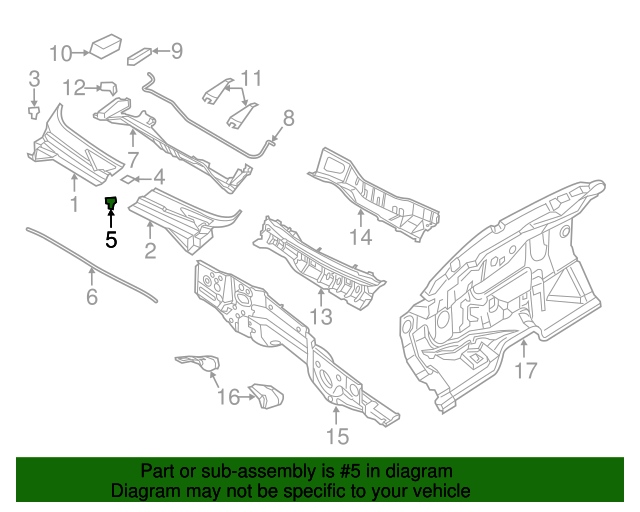 2004-2024 Nissan Cowl Grille Plug 80874-3Z600 | Nissan Parts Plus