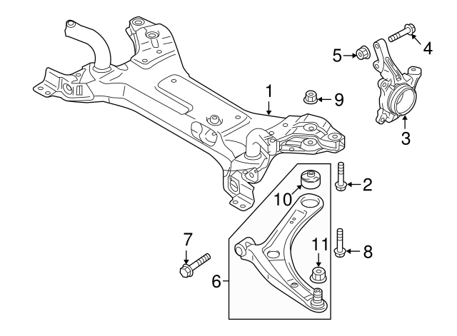 2008-2023 Mitsubishi Lower Control Arm Front Bolt MU000546 | Mitsubishi ...