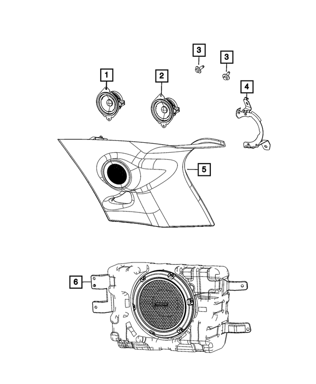 2013-2024 Mopar Speaker, Right 68640876AA | Mopar eStore