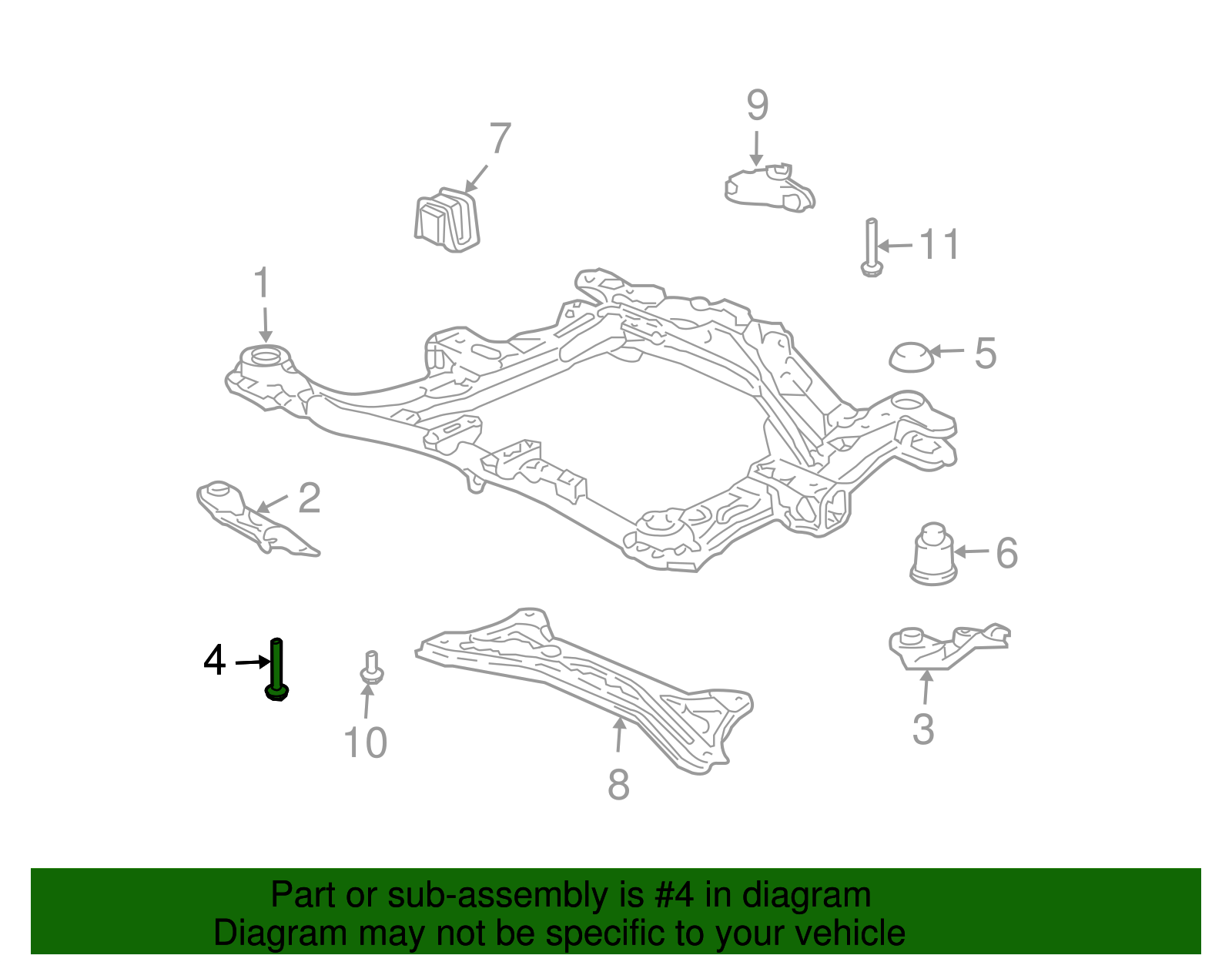 90161-S0X-A00 - Engine Cradle Bolt 1999-2011 Honda | Honda Parts Online
