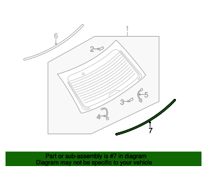 0K34A-50898 - Back Glass Seal 2002-2005 Kia Rio | Kia.Parts Store