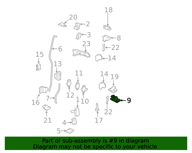 1996-2023 GM Rear Side Door Latch Lower Striker 15959213 GM ...