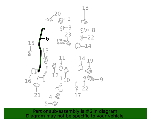 1996-2024 GM Rear Side Door Latch Upper Rod 15073052 GM | GMPartsDirect.com