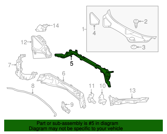 2010-2016 Porsche Panamera Plenum Panel 970-572-415-01 | OEM Parts Online