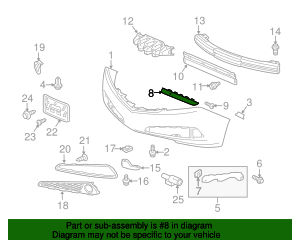 2010-2013 Acura ZDX Spacer, L Front Bumper Side 71198-SZN-A00 ...