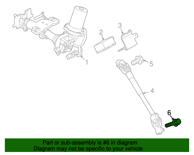 2007-2014 Nissan Intermediate Shaft Lower Bolt 081B6-8401A | TascaParts.com