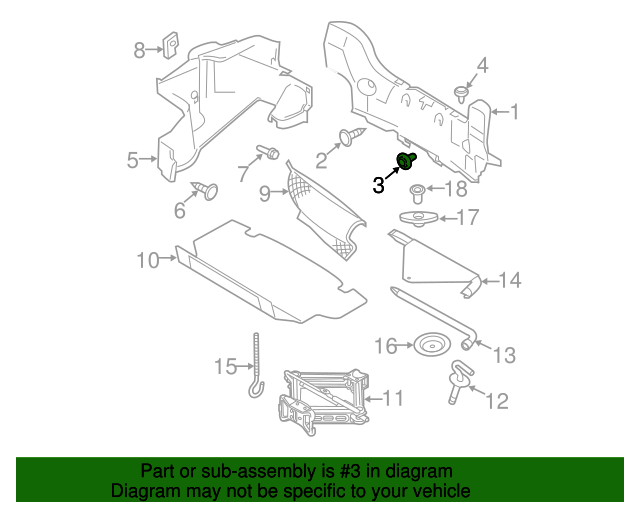 2010-2014 Ford Mustang Rear Trim Panel Upper Retainer W714997-S300 ...