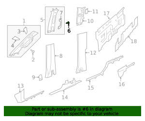 2011-2023 Mopar Body B-Pillar Trim Panel Screw 6509414AA | TascaParts.com