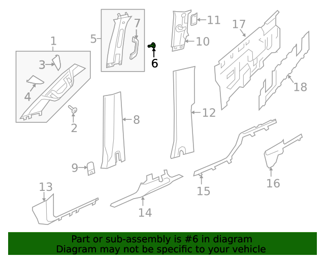 2011-2024 Mopar Body B-Pillar Trim Panel Screw 06509414AA | Mopar Parts ...