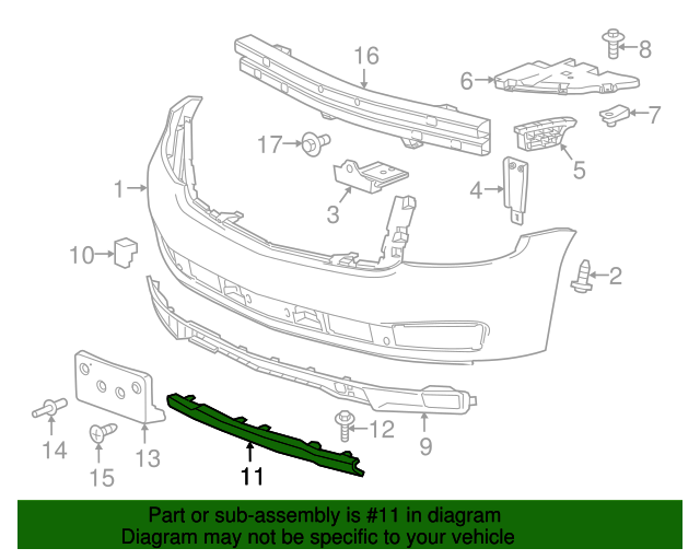 2015-2020 Chevrolet Front Bumper Impact Bar Skid Plate 22992270 ...