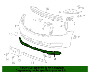 2015-2020 Chevrolet Front Bumper Fascia Lower Molding 22936496 GM ...