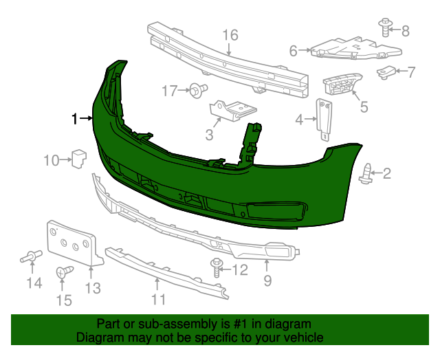 2015-2020 Chevrolet Front Upper Bumper Cover 84408070 GM ...
