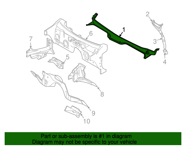 2002-2008 BMW Cowl Grille 51717065284 | OEM Parts Online