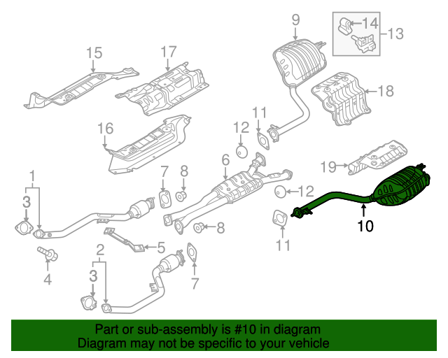 28710-B1300 - Exhaust Muffler 2015-2020 Hyundai | AutoNation Parts