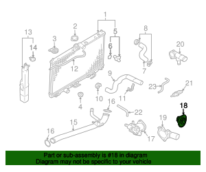 1993-2010 Mitsubishi Engine Coolant Thermostat MD315301 | Mitsubishi ...