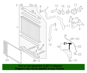 16405-0P040 - Engine Coolant Reservoir Cap 2011-2020 Toyota Sienna ...