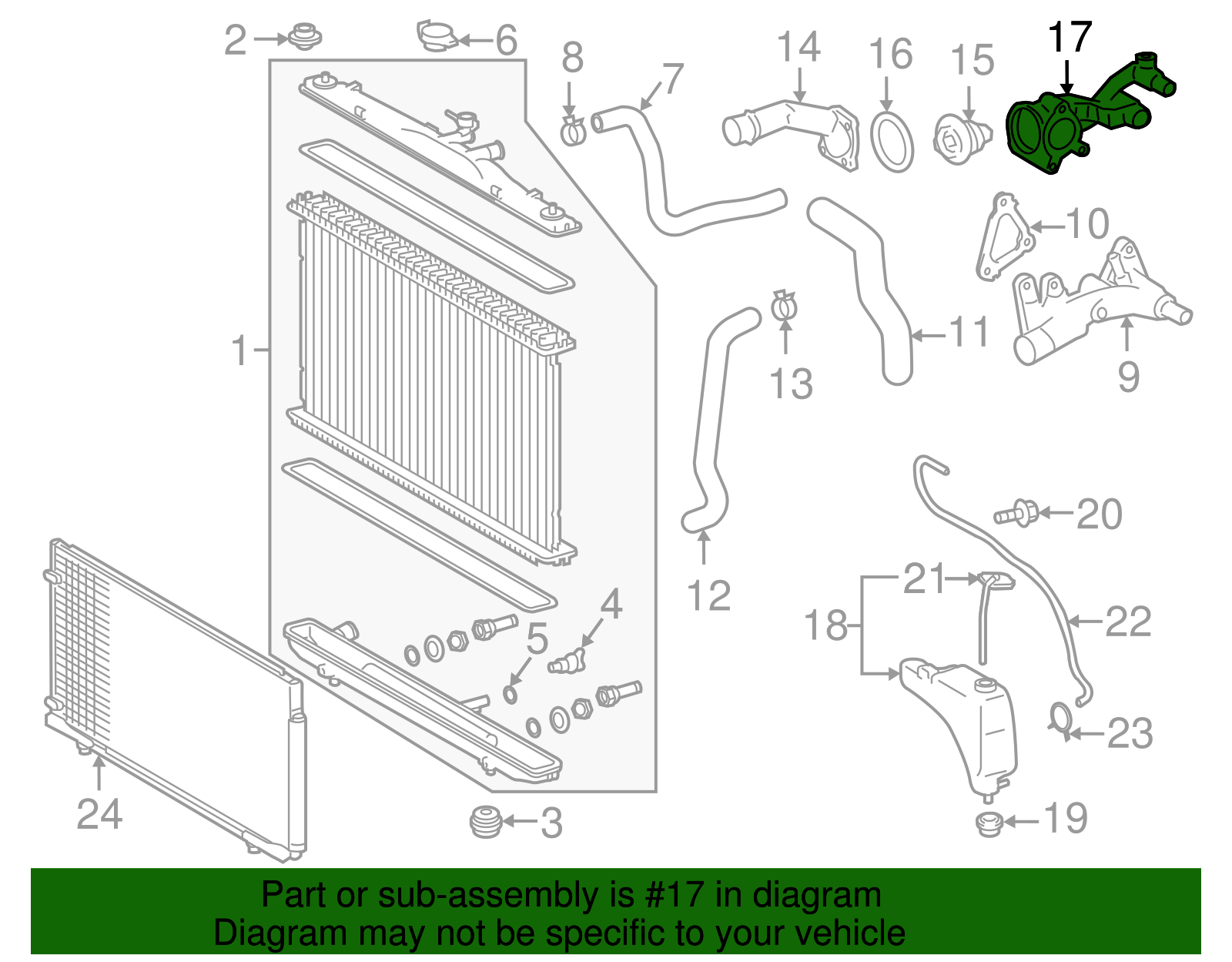 2005-2018 Toyota Thermostat Housing 16323-0P030 | Toyota Parts Center