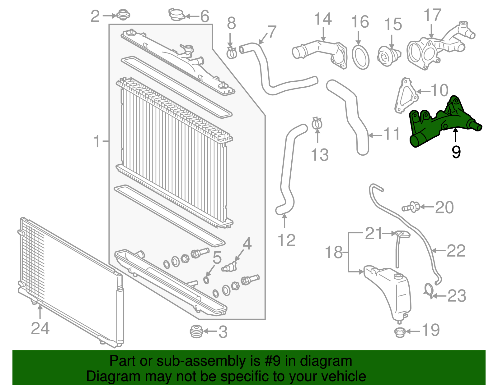 2007-2016 Toyota Water Outlet 16331-31150 | Toyota Parts Center