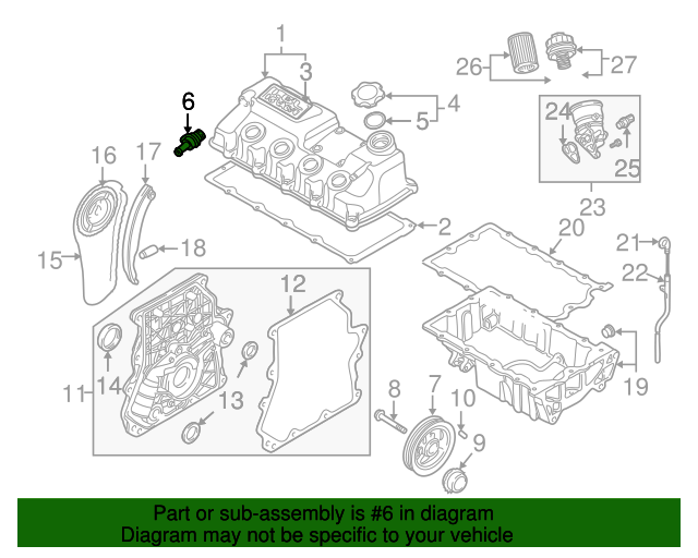 2002-2004 Mini Cooper PCV Valve 11-12-7-829-990 | Mini Parts Direct