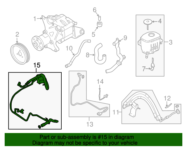 32416776436 - 2009-2015 BMW Power Steering Return Hose (32-41-6-776-436 ...