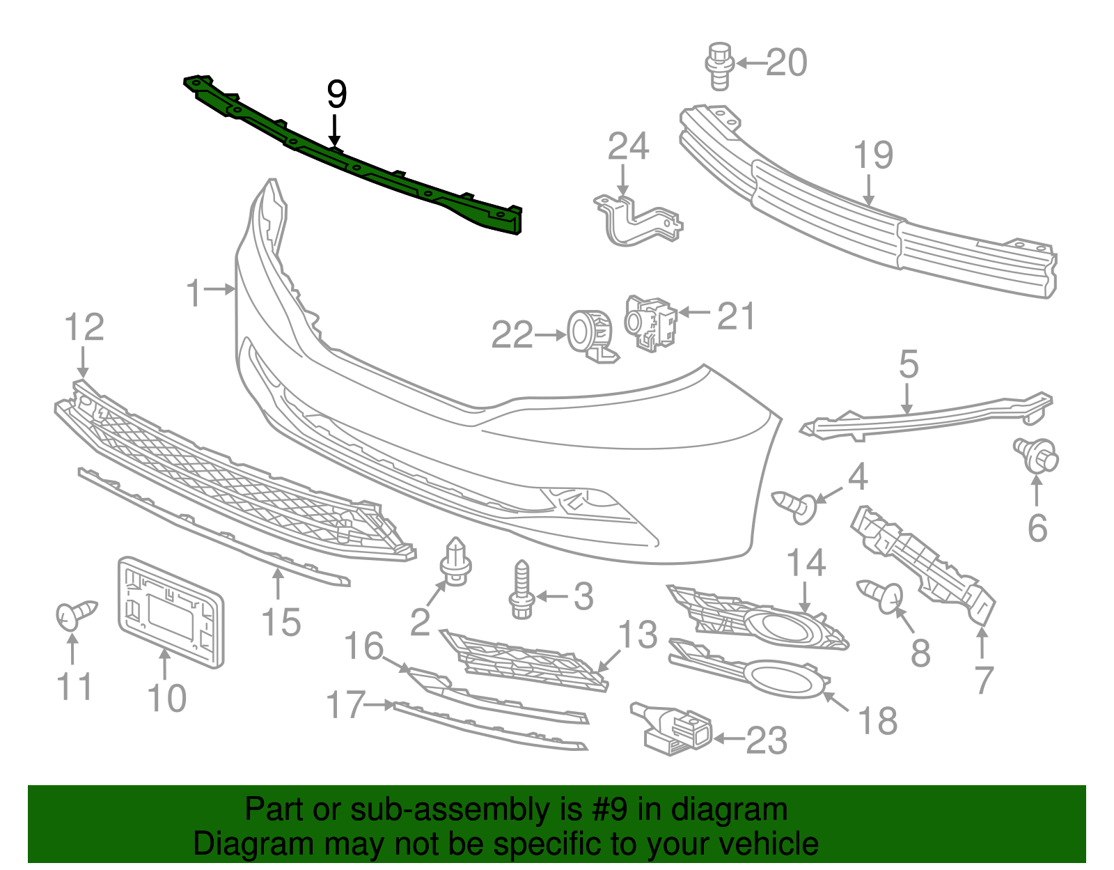 2011-2017 Honda Odyssey Air Deflector 71110-TK8-A00 | Honda Factory Parts