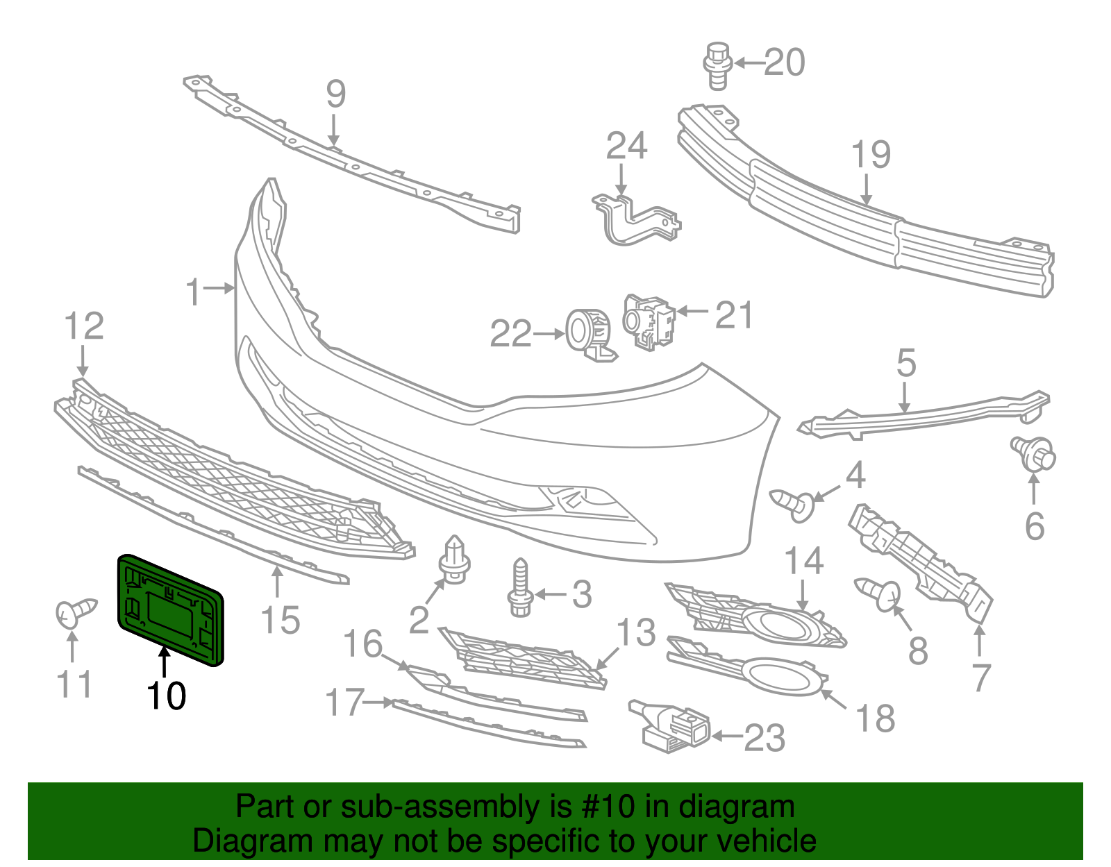 71180-TK8-A00 - License Mount 2011-2017 Honda Odyssey | Honda Parts Online