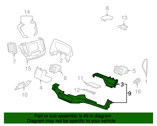 2019-2020 GMC Terrain Finish Panel 84489297 | GMPartsDirect.com