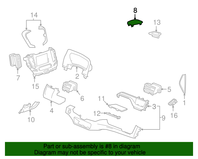 2018-2020 GMC Terrain Artemis Radio Front Center Speaker Grille ...