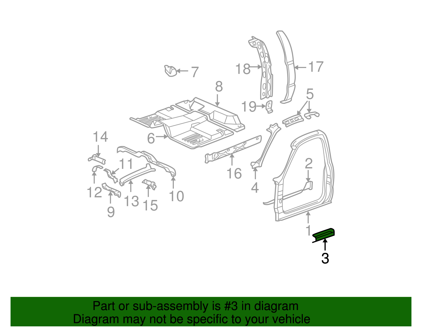 1999-2007 GM Floor Extension 15704803 | OEM Parts Online