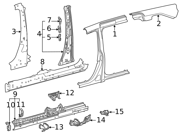 57312-08020 - Rocker Panel Reinforcement Bracket - 2021-2023 Toyota ...