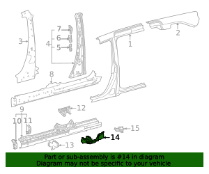 2021-2023 Toyota Sienna Rocker Panel Reinforcement Bracket 57302-08020 ...