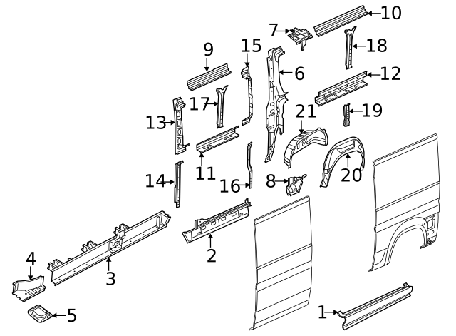 2014-2024 Ram Side Reinforced 68207338AD | Mopar Parts Canada
