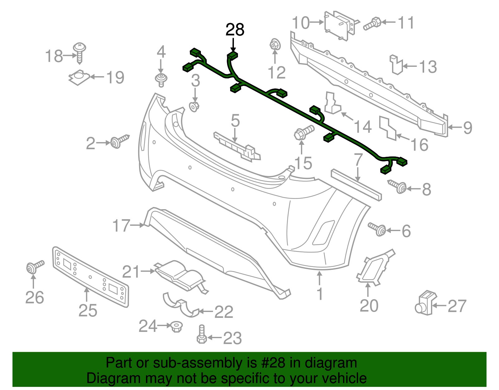 2012-2013 Hyundai Veloster Wire Harness 91890-2V061 | Hyundai Wholesale ...