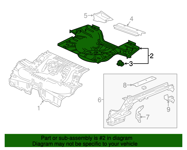 2013-2020 GM Rear Floor Panel 23103443 GM | GMPartsDirect.com