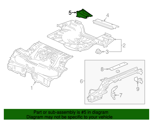 2010-2020 GM Passenger Side Rear Wheelhouse Panel Gusset 23262140 ...