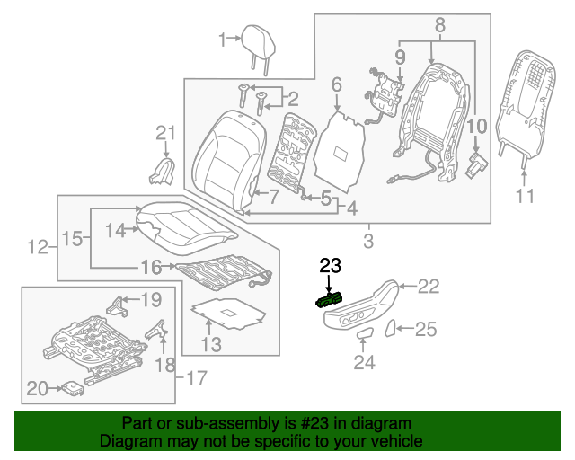 2017-2019 Hyundai Ioniq Seat Switch 88540-F2100-TRY | OEM Parts Online