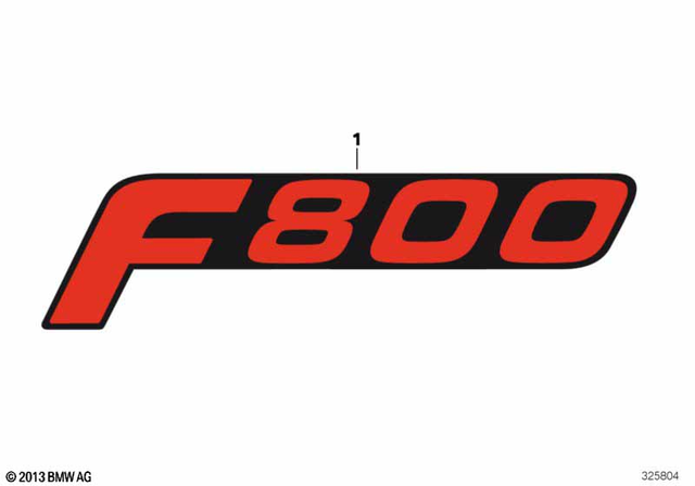 51148542333 - Emblem 'F800 Black/Red' 2014-2016 BMW-Motorrad F800GS ...