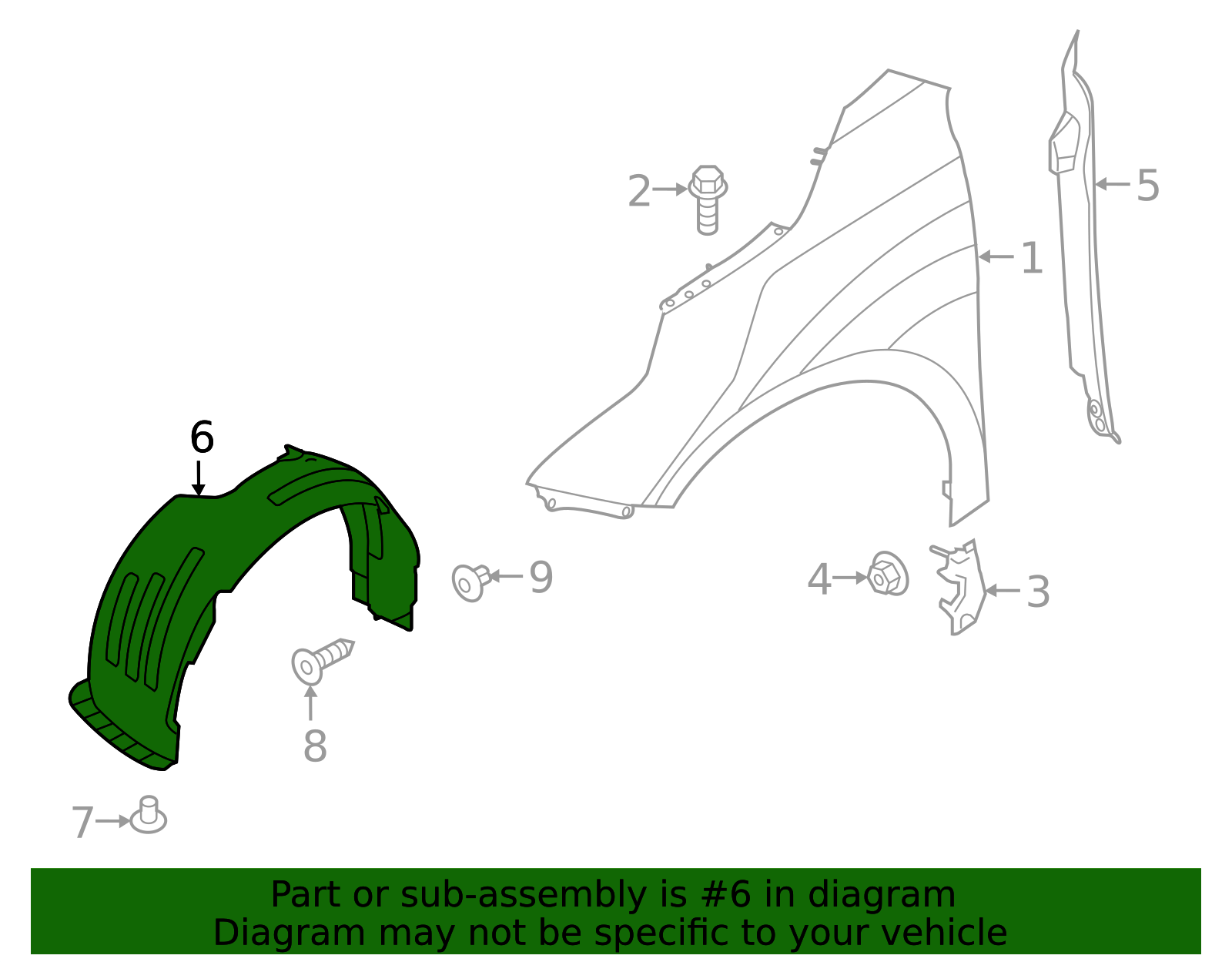 86811-M7000 - Fender Liner 2019-2021 Kia Forte | Kia.Parts Store