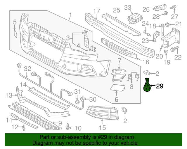 8K0-098-623 - Hardware Kit 2013-2015 Audi RS5 | Audi OEM Parts