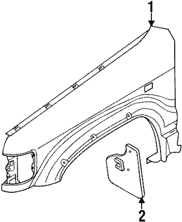 1995-2002 Isuzu Trooper Fender 8971844510 | Isuzu Parts Center