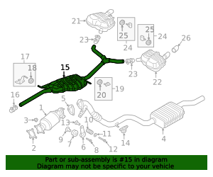 8W5-253-609-B - Exhaust Muffler 2017-2023 Audi | Audi OEM Parts