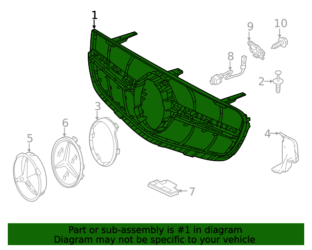 2018-2020 Mercedes-Benz Grille Assembly 253-888-75-00 | MB OEM Parts